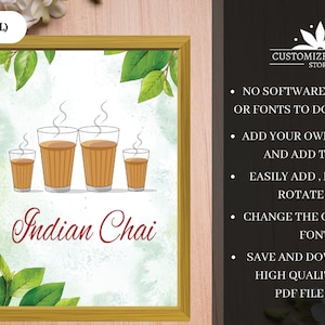 Chai Stall Signs Indian Food Station Sign, Indian Chai Station Sign ...