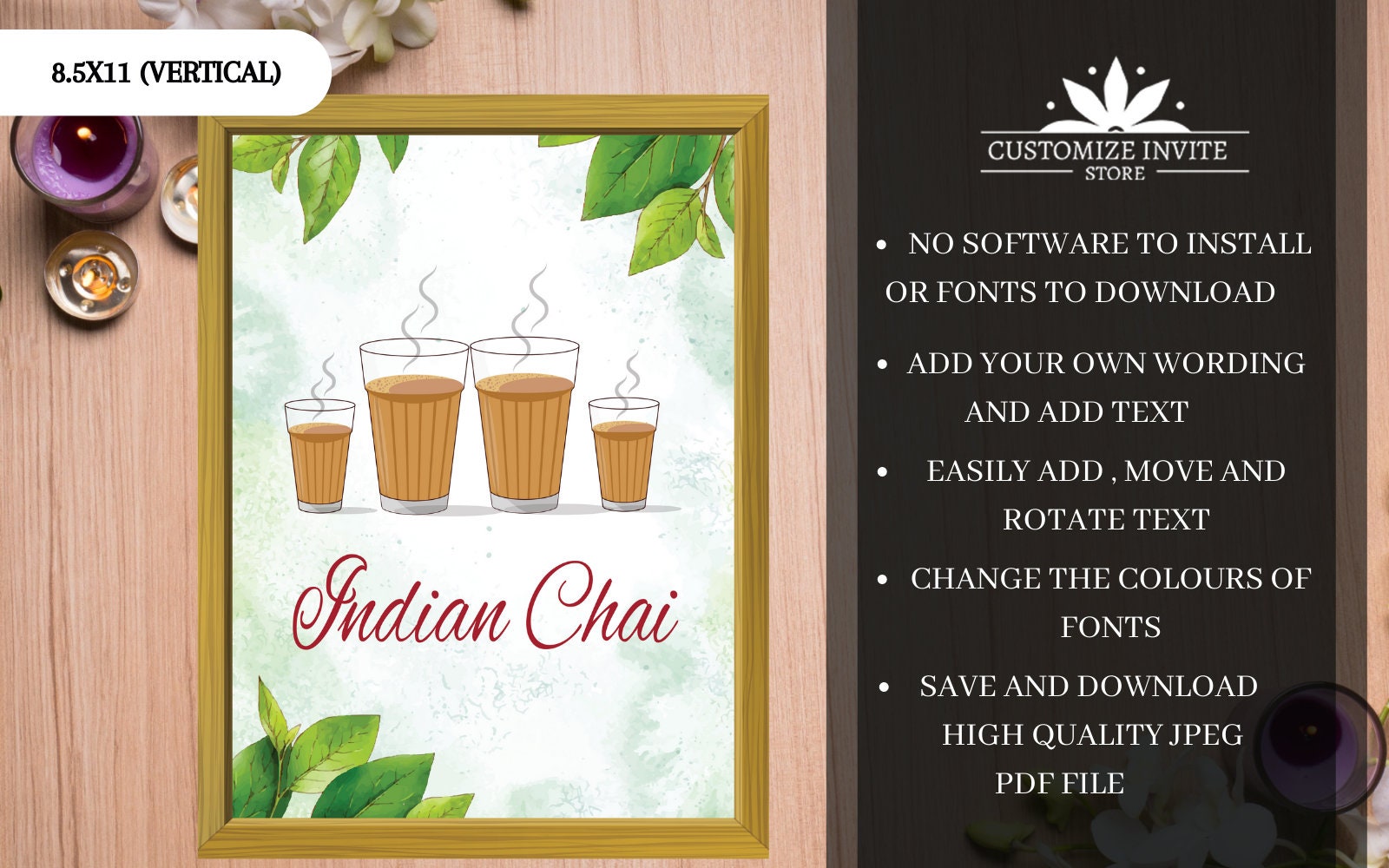 Chai Stall Signs Indian Food Station Sign, Indian Chai Station Sign ...