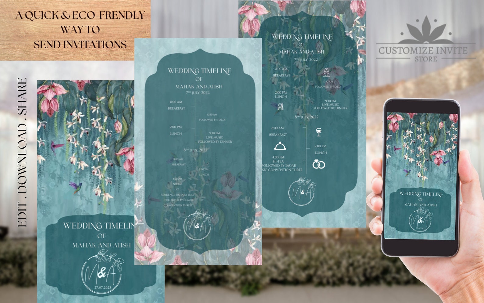 Wedding Program Timeline Template, Order of Events, Perfect Electronic ...
