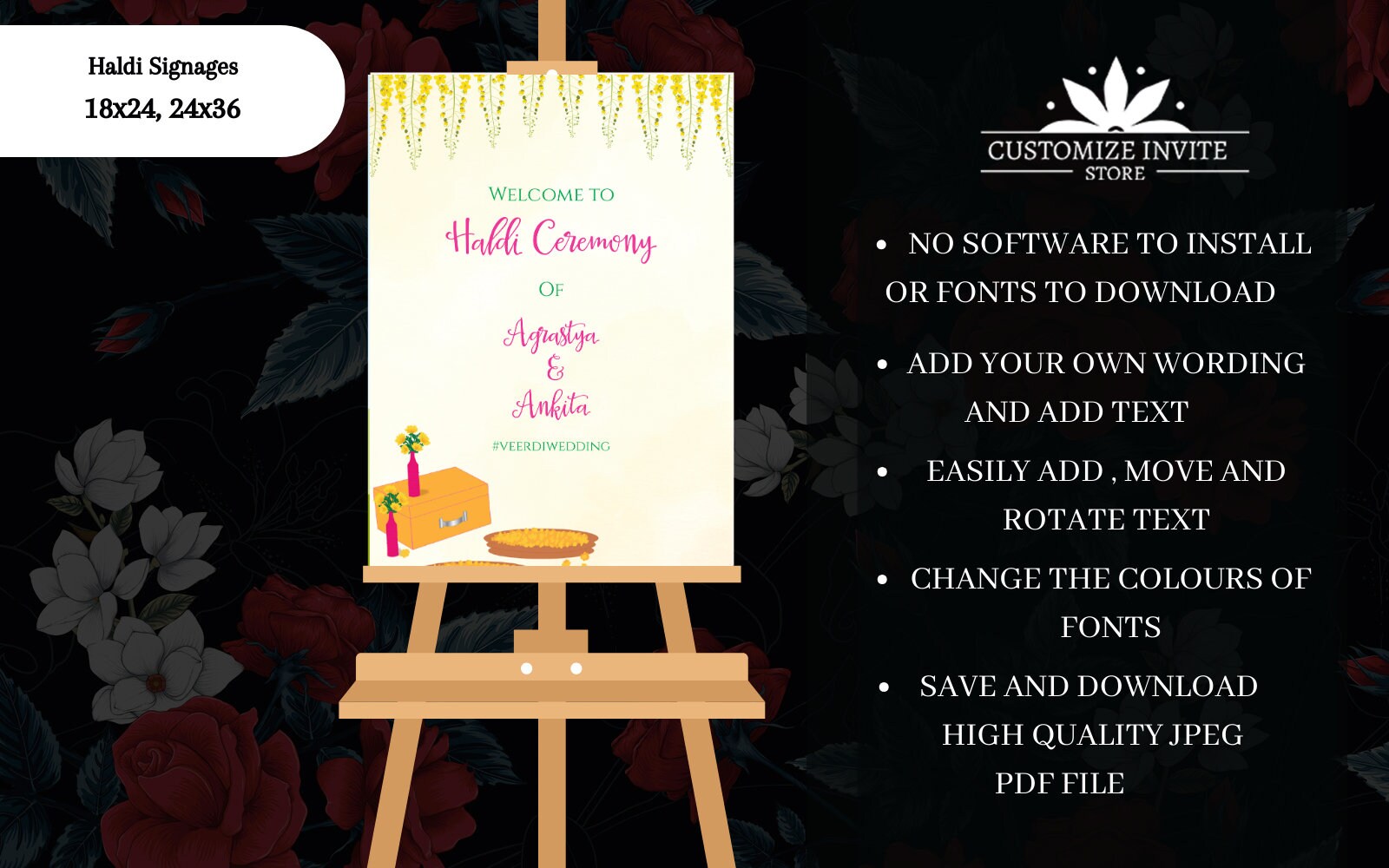 Beautiful Haldi Thali With Floral Hangings as Haldi Board - Etsy