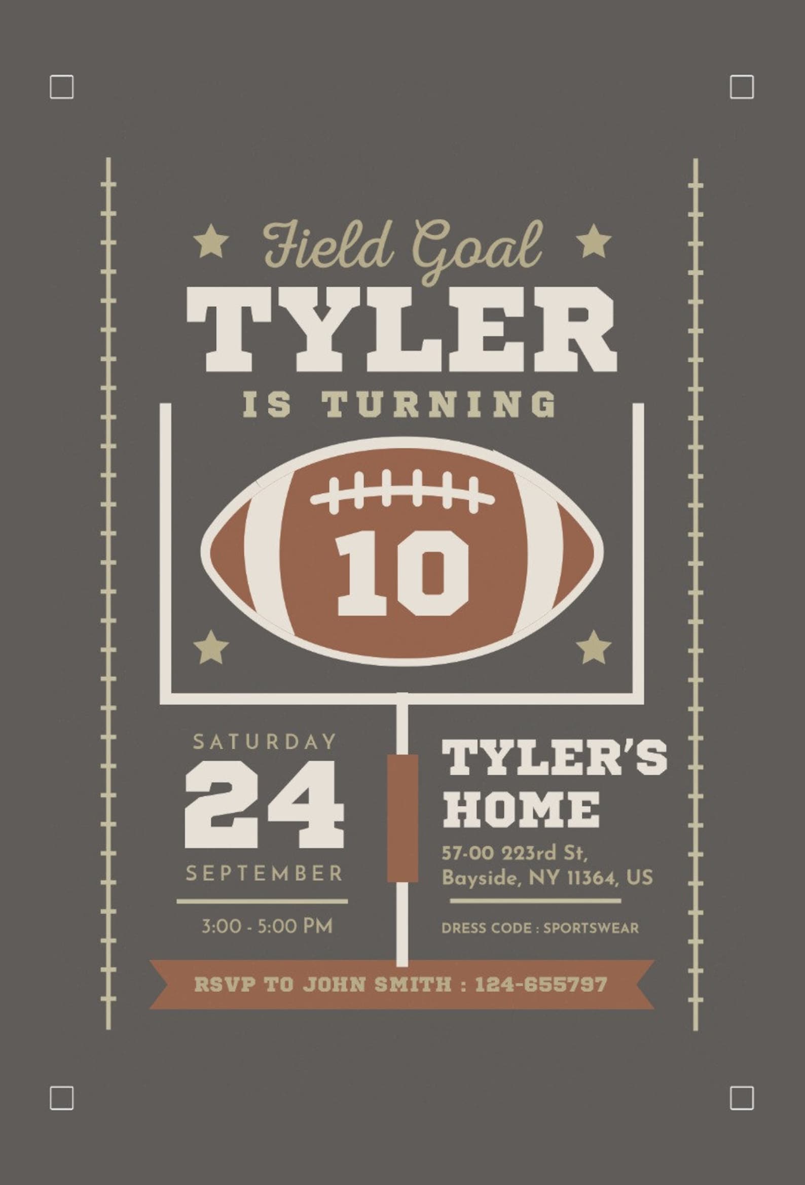 EDITABLE Sports Invitation, Rugby Birthday Invitation, Football ...