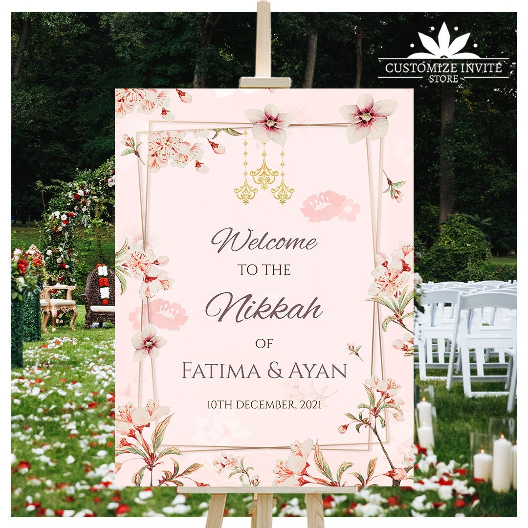 Buy Nikkah Welcome Signs, Muslim Wedding Welcome Sign, Printable ...
