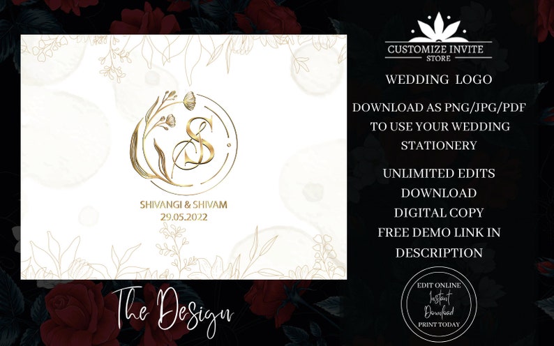 Indian Wedding Logo for Indian Invitation Monogram, Wedding Monogram as ...