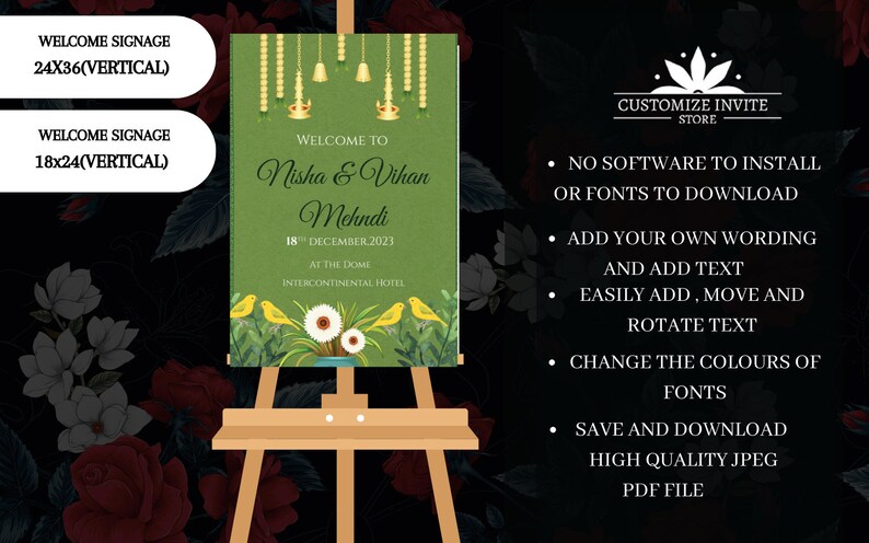 Henna Welcome Sign Mehndi Night Welcome Signage as Henna - Etsy