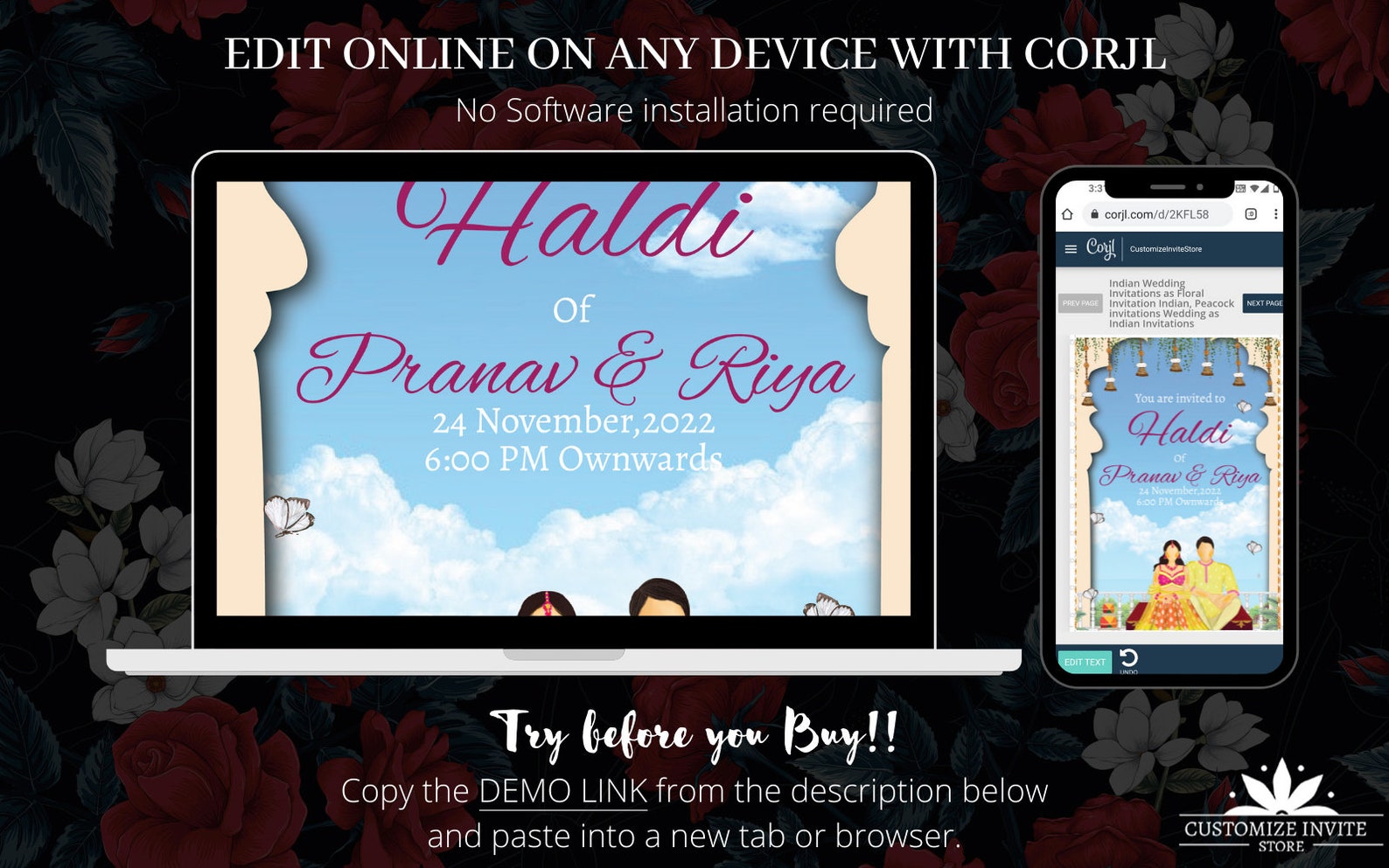 Haldi Invitations & Pithi Invites, Haldi Invite Card as Pithi ...