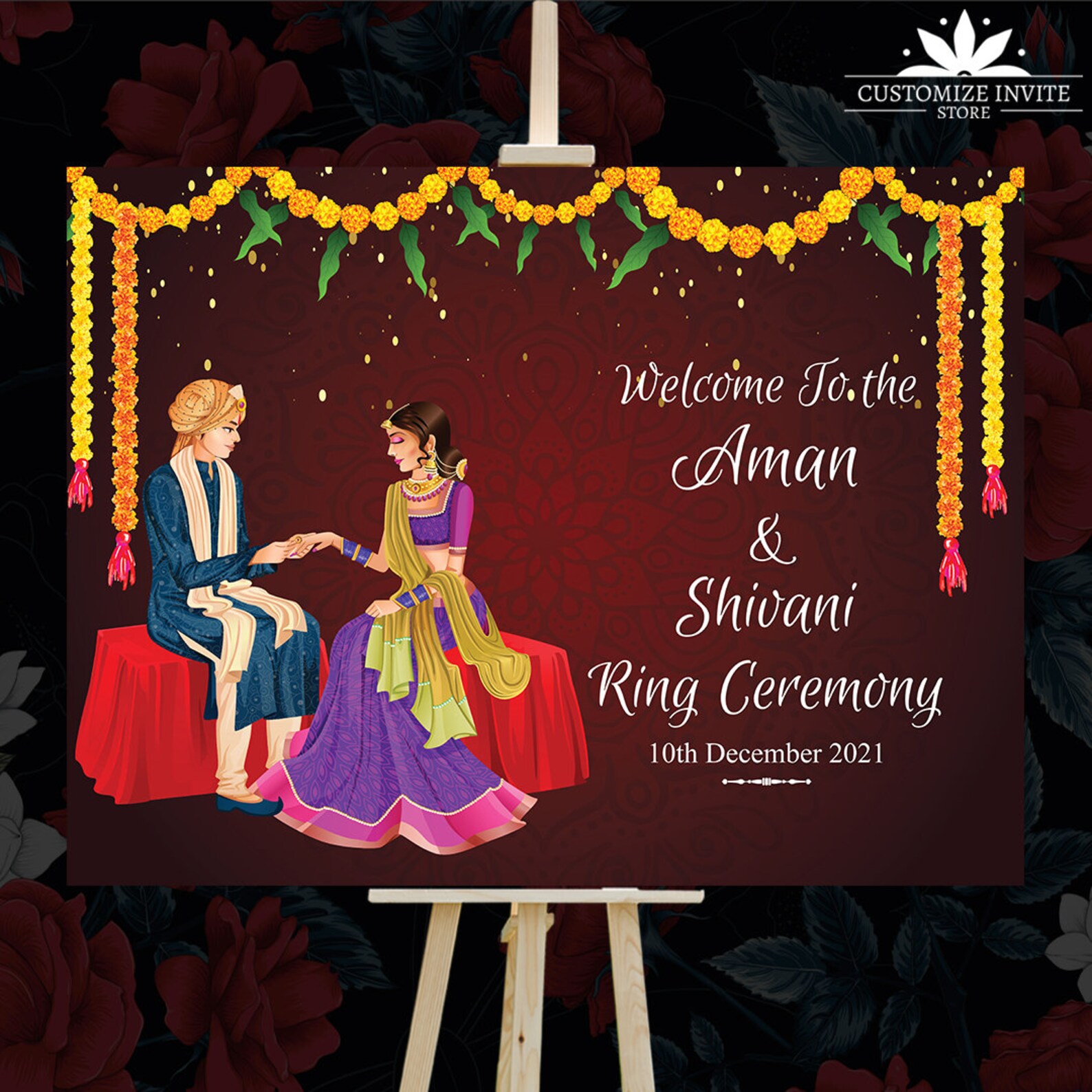 Engagement Ceremony Signs & Engagement Signs, Engagement Signage Indian ...