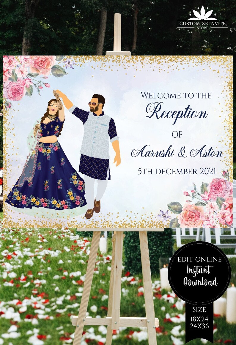 Reception Welcome Sign for Weddingreception Signageprintable - Etsy