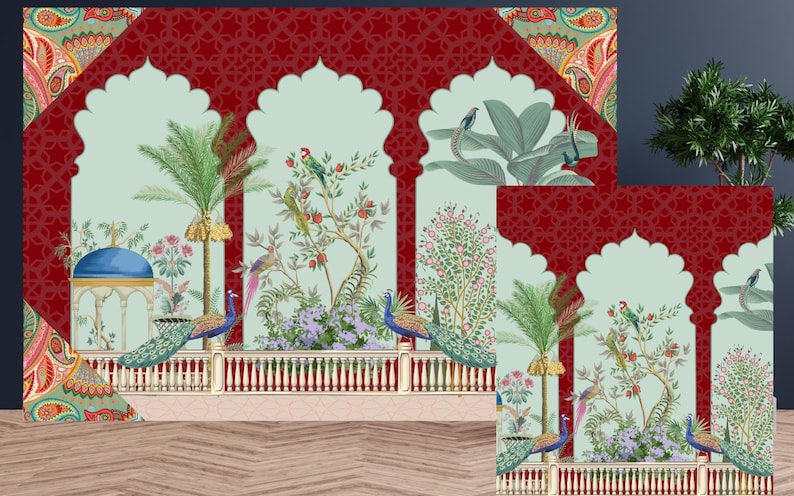 Mughal Mehrab | Indian Wedding Backdrop: Customizable Digital Print ...