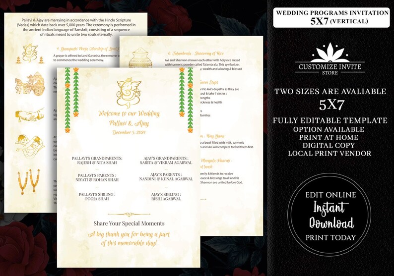 Hindu Wedding Program as Indian Wedding Guides Printable, Hindu ...
