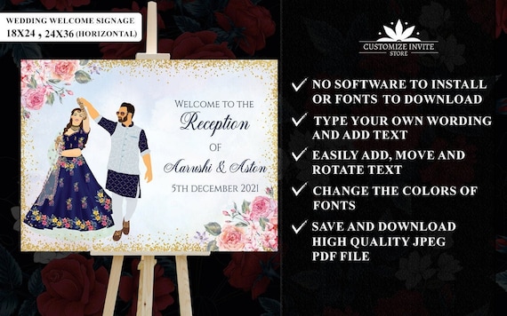 Reception Welcome Sign for Weddingreception Signageprintable | Etsy