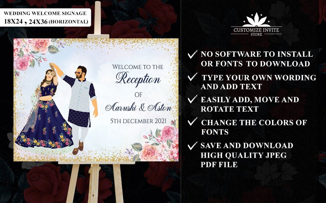 Reception Welcome Sign for Weddingreception Signageprintable - Etsy