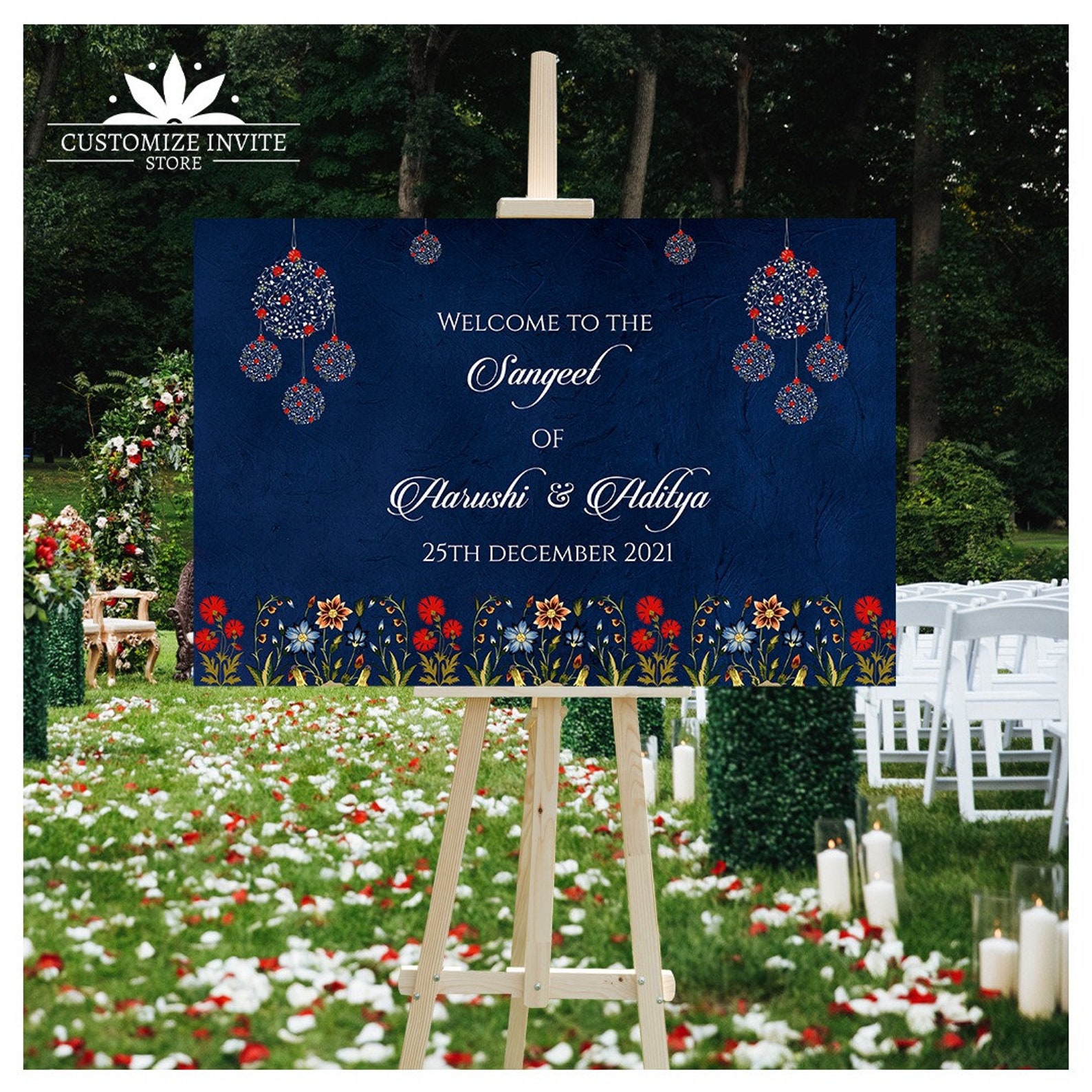 Sangeet Welcome Signs as Royal Wedding Signs, Sangeet Dance Party Sign ...