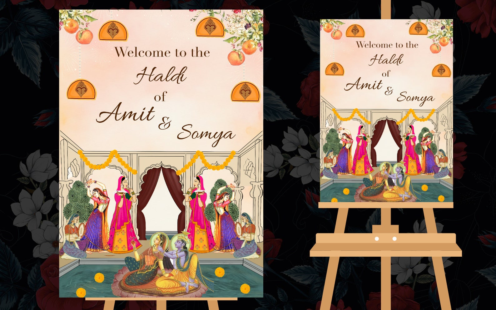 Haldi Welcome Ceremony Signage, Haldi Decor Entry Sign Board, Haldi ...