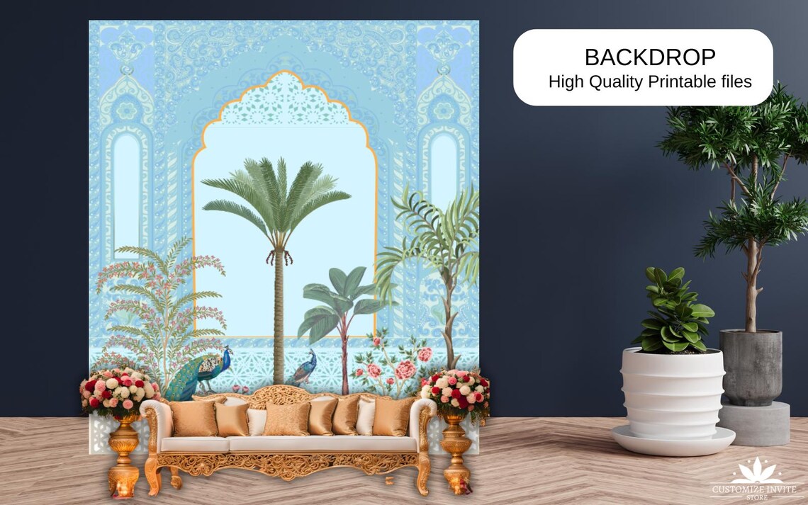 Indian Wedding Backdrop: Customizable Digital Print (PDF or JPEG) - Etsy