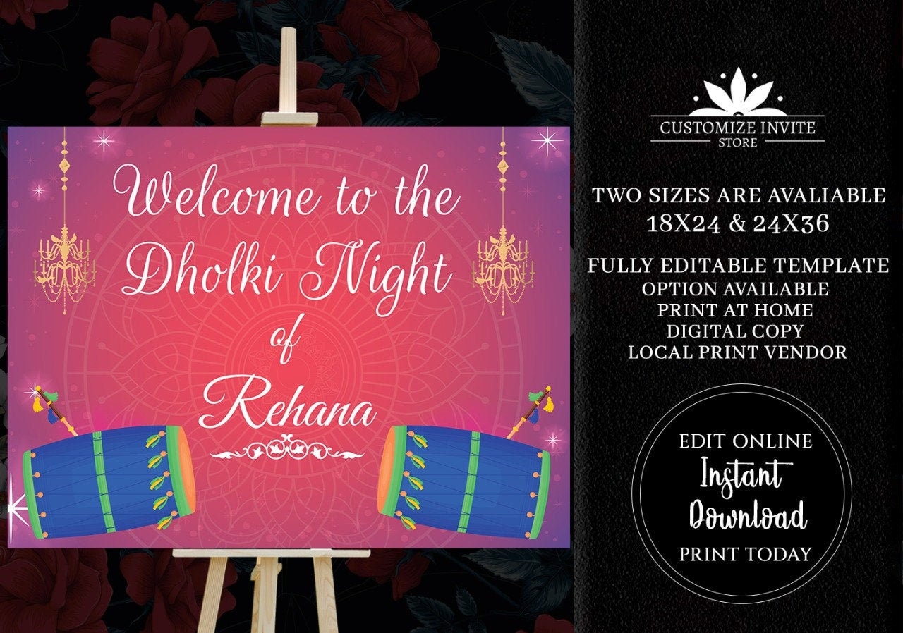 Muslim Dholak Night Signs & Dholki Night Signages, Dholki Welcome Signs ...