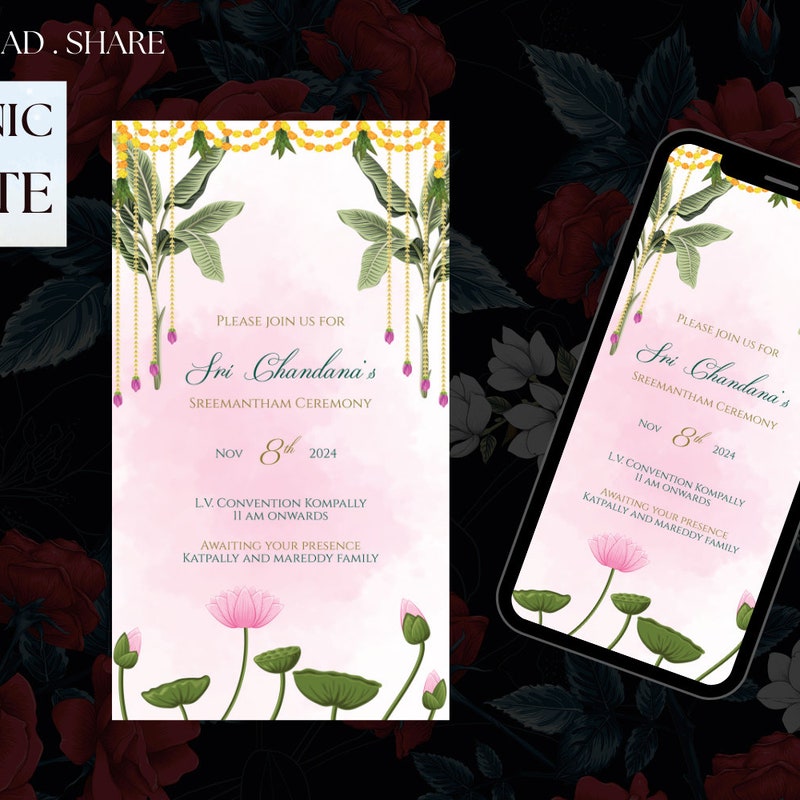 Seemantham Invitation - Etsy