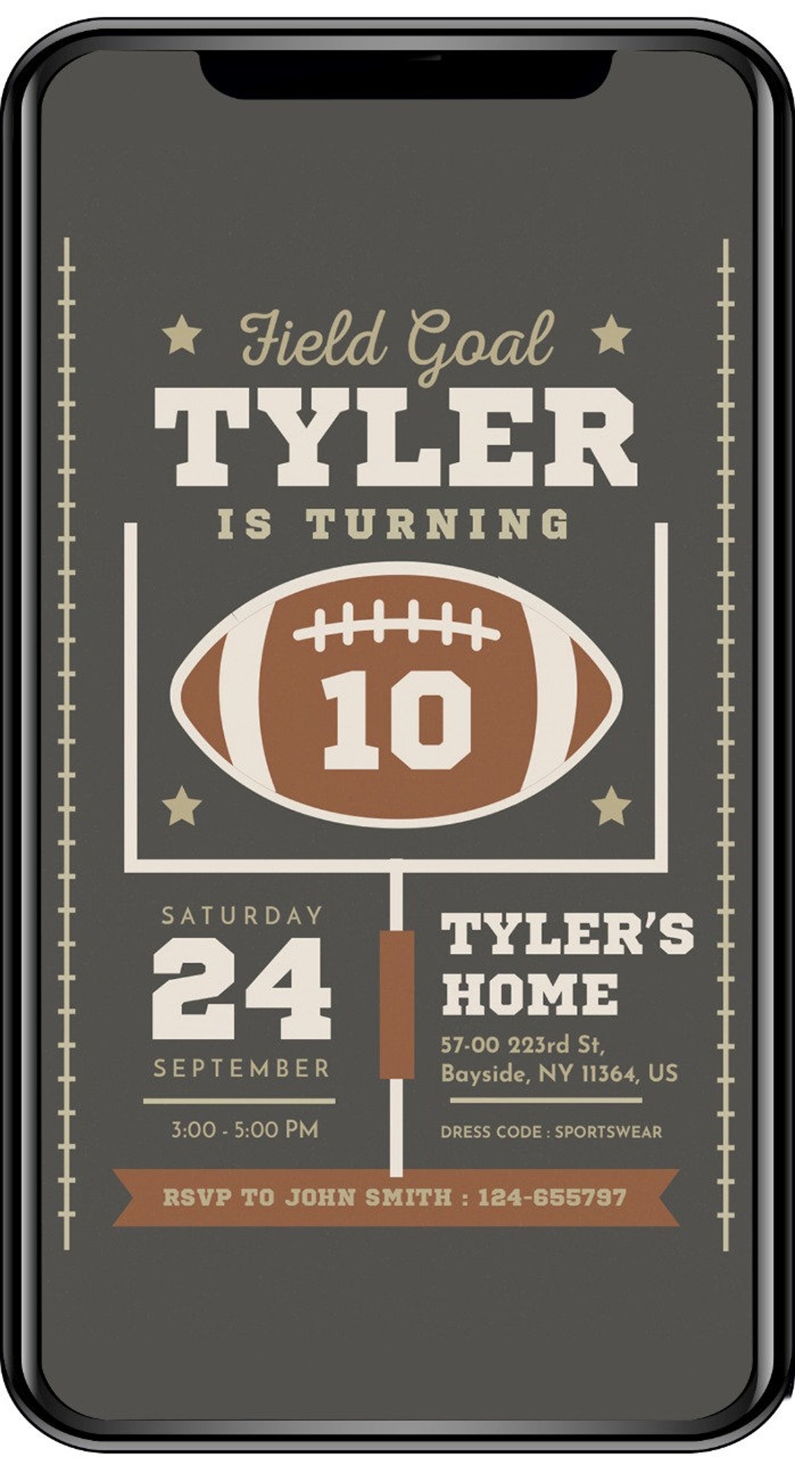 EDITABLE Sports Invitation, Rugby Birthday Invitation, Football ...