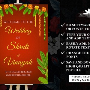 Tamil Wedding Welcome Sign as Indian Wedding Welcome Signage Board as ...