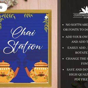 Chai Stall Signs Indian Food Station Sign, Indian Chai Station Sign ...