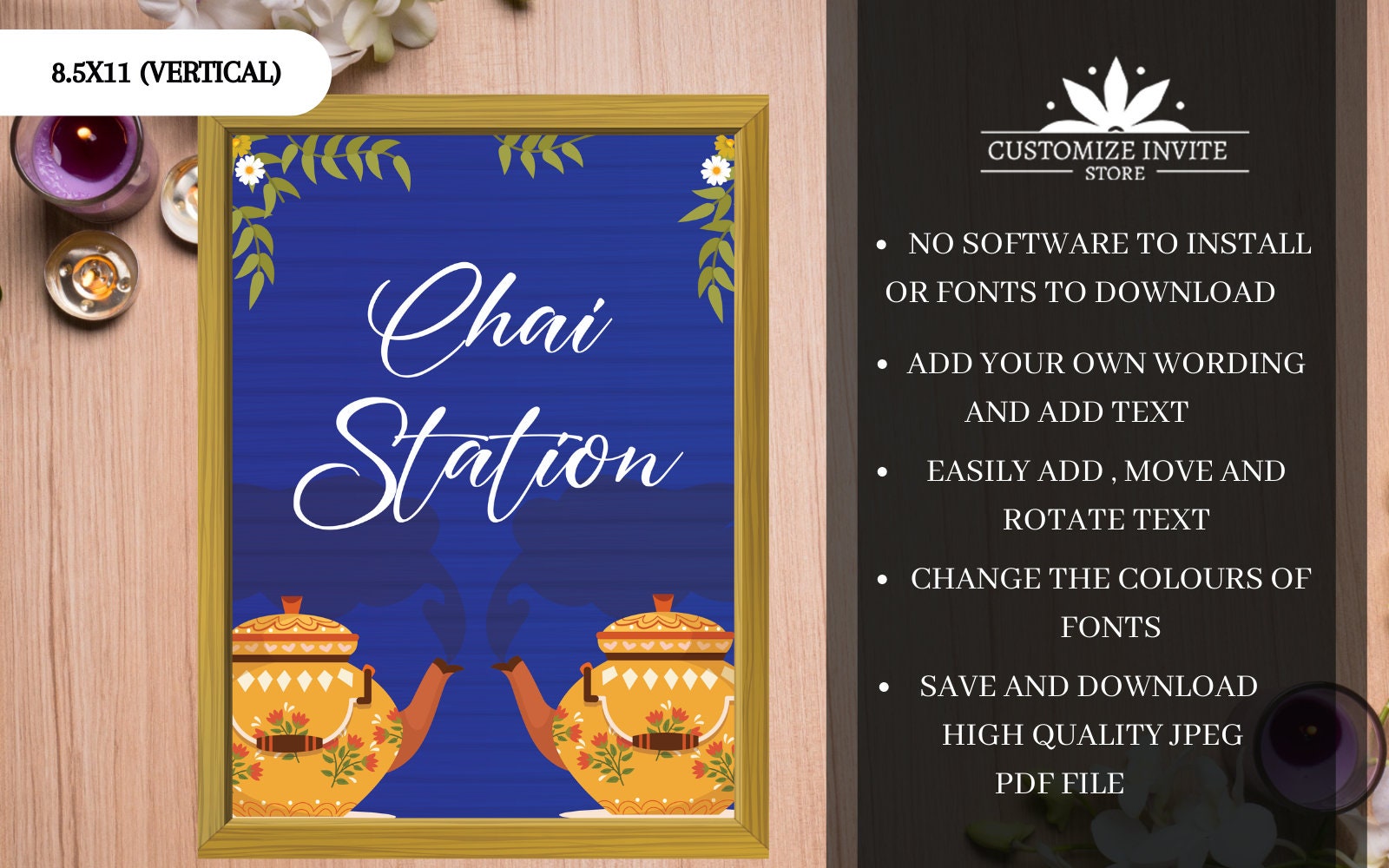 Chai Stall Signs Indian Food Station Sign, Indian Chai Station Sign ...