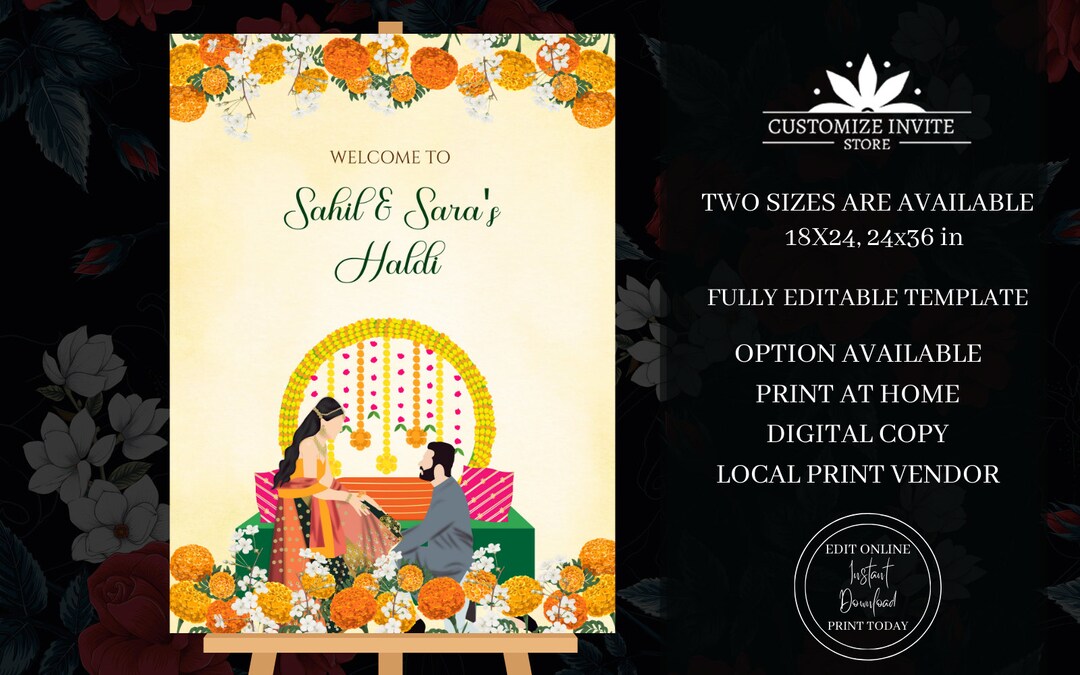 Henna Welcome Sign, Mehndi Night Welcome Signage With Umbrella Decor ...