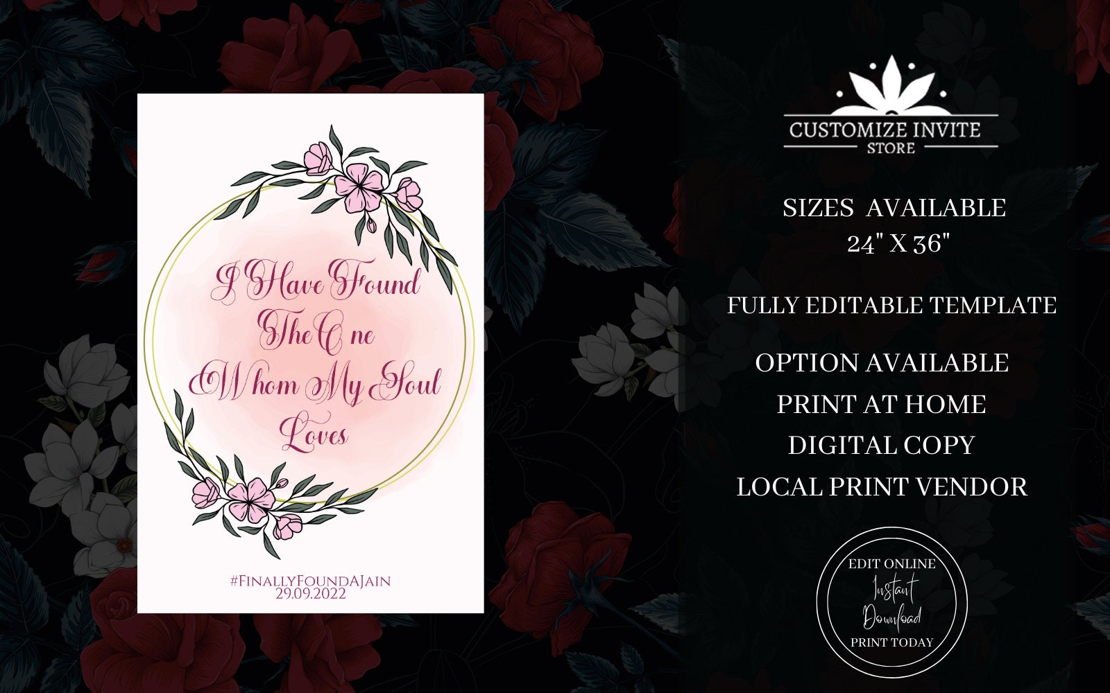 Pastle Theme Editable Welcome Sign, Welcome Sign Template, Pastle Pink ...