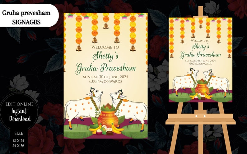 Gruhapravesham Invitation & Grihapravesh Invite, Indian Housewarming ...