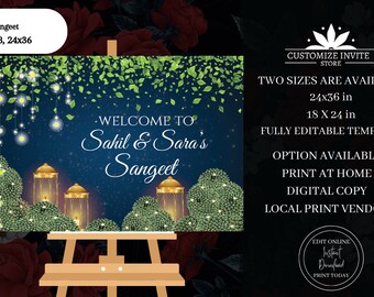 Indian Sangeet Signs & Indian Sangeet Welcome Sign, Sangeet Decor Sign ...