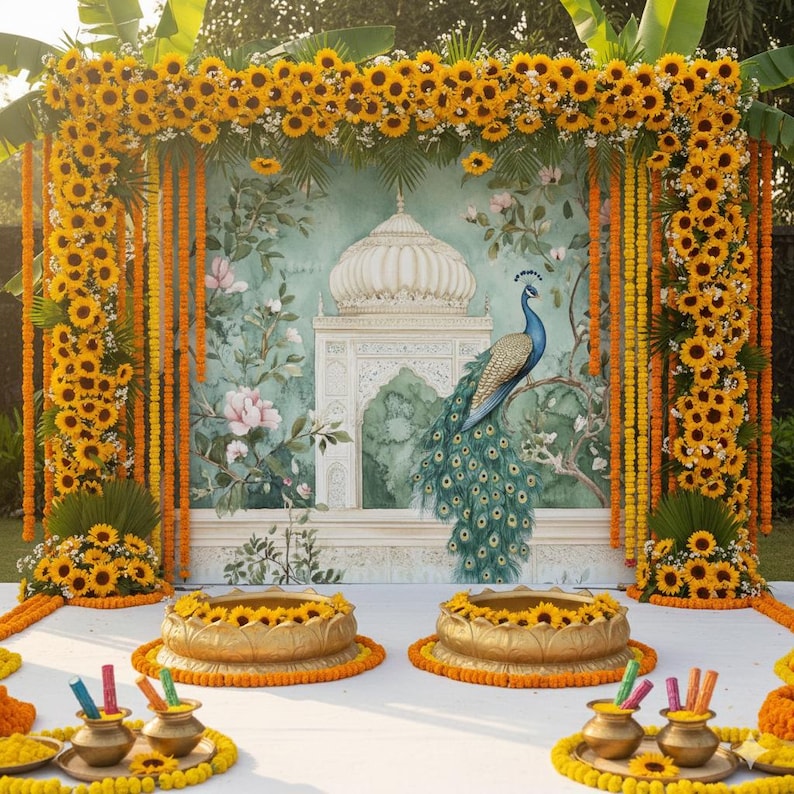 Wedding Back Drops | Indian Wedding Digital Backdrop | Decor Backdrop ...