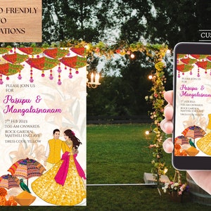 South Indian Haldi Invitations as Haldi E-invite, Telugu Haldi Invites ...