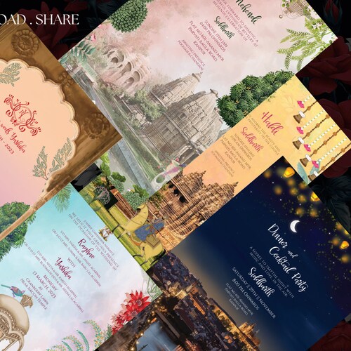 Indian Wedding Invitation Hindu Ceremony Program & Indian - Etsy