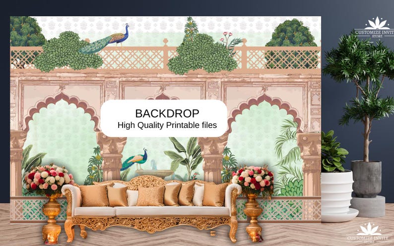 Wedding Back Drops Indian Wedding Digital Backdrop Decor Backdrop ...