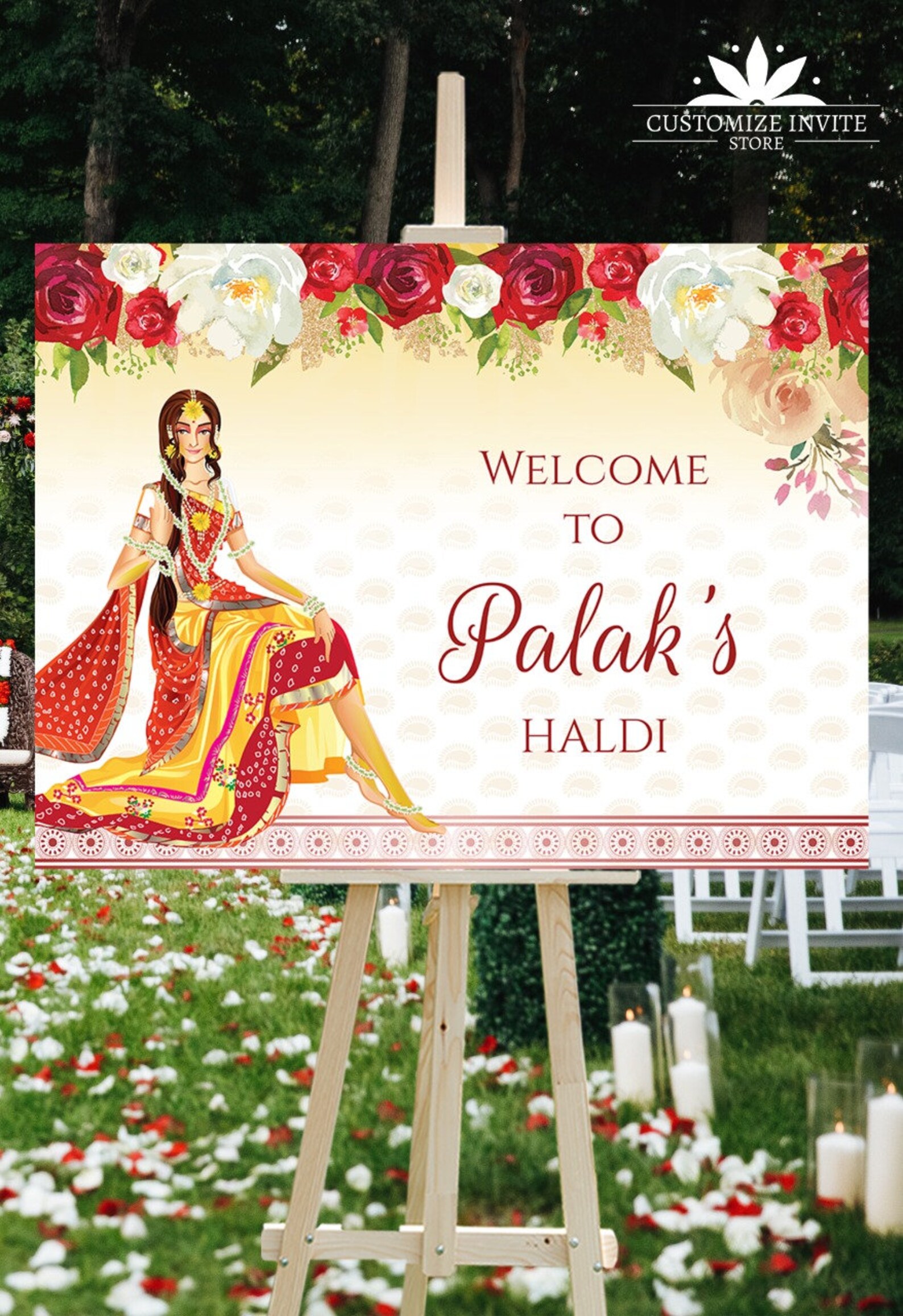 Haldi Decor Entry Sign Board Haldi Ceremony Signages Haldi - Etsy