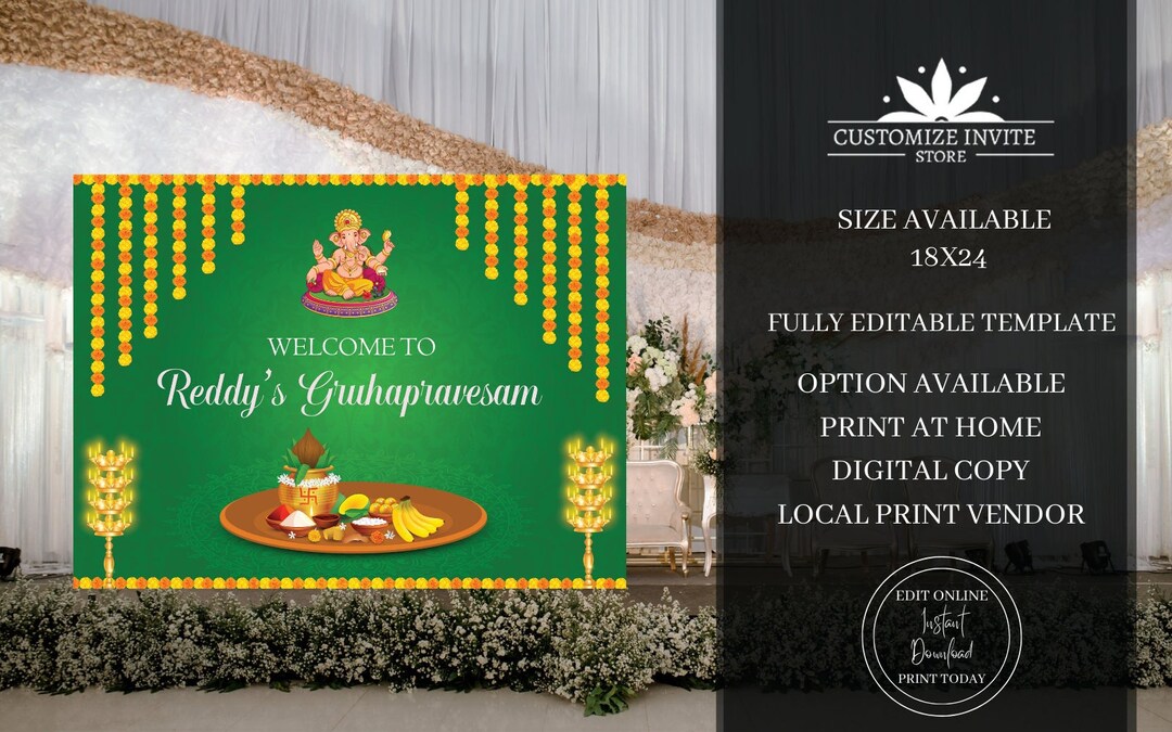 Gruhapravesam Sign With Cow & Gruhapravesham Sign, Indian Housewarming ...