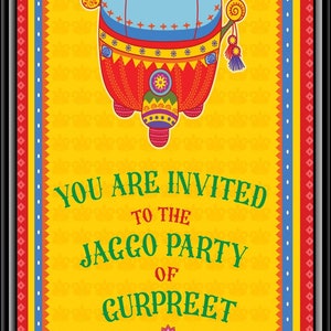 Jaggo Night save the date, Jago Party invite & Bollywood party invite ...
