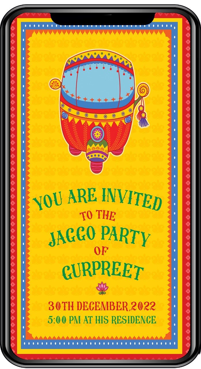 Jaggo Night save the date Jago Party invite & Bollywood party | Etsy