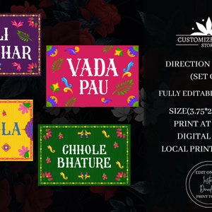 Indian Wedding Decor Food Label Indian, Indian Food Tags Mehndi Decor ...