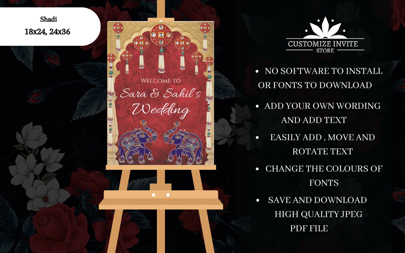 Indian Wedding Welcome Sign, Phera Ceremony, Customizable Design ...