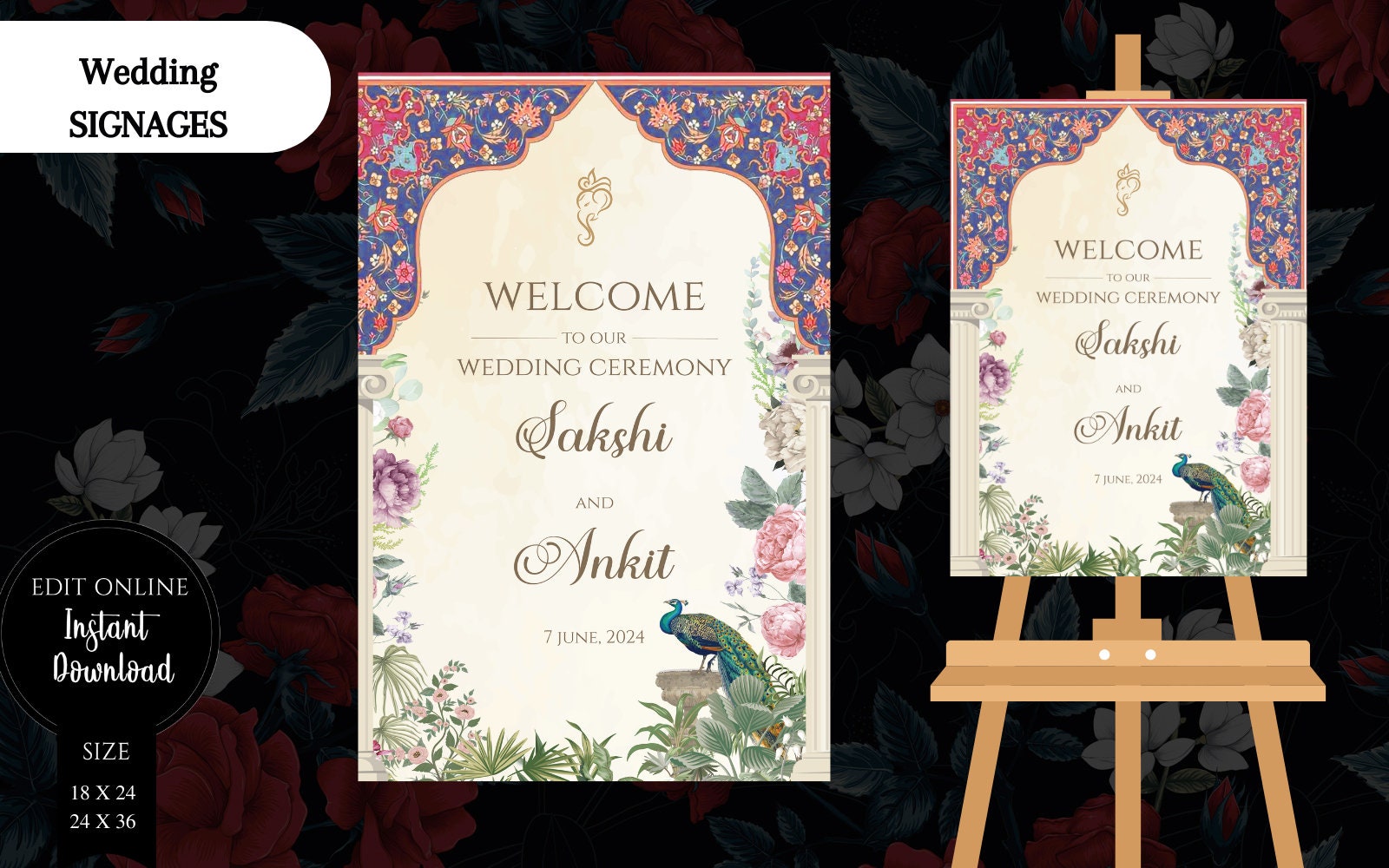 Fully Editable Hindi Shaadi Signage Board, Welcome to Our Wedding Sign ...