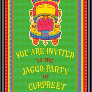 Jago Party Invite & Bollywood Party Invite Digital, Jaggo Invites as ...