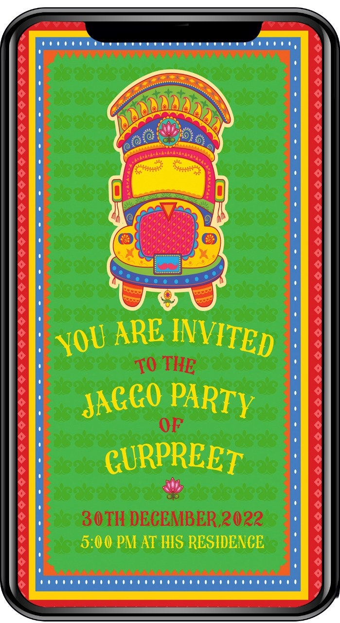 Jago Party invite & Bollywood party invite digital Jaggo | Etsy