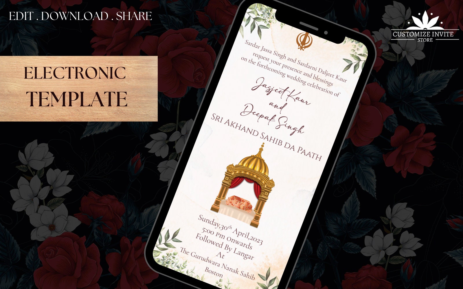 Sikh Sukhmani Shahib Ji Akhand Path Sign Welcome Sign, Akhand Path ...