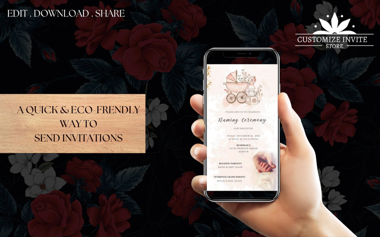 Naming Day Invite Naming Day Card, Naming Baby Card, Naming Ceremony ...