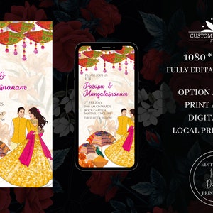 South Indian Haldi Invitations as Haldi E-invite, Telugu Haldi Invites ...