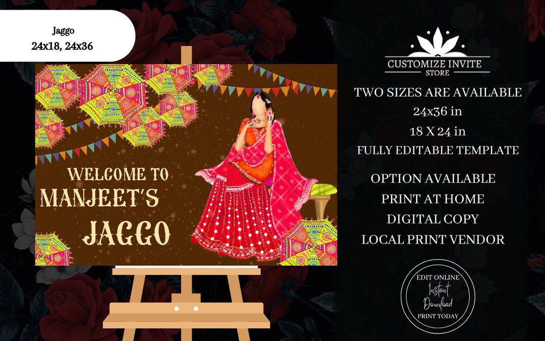 Jaggo Signs Bhangra as Sikh Wedding Decor Sign, Jaggo Welcome Signs as ...