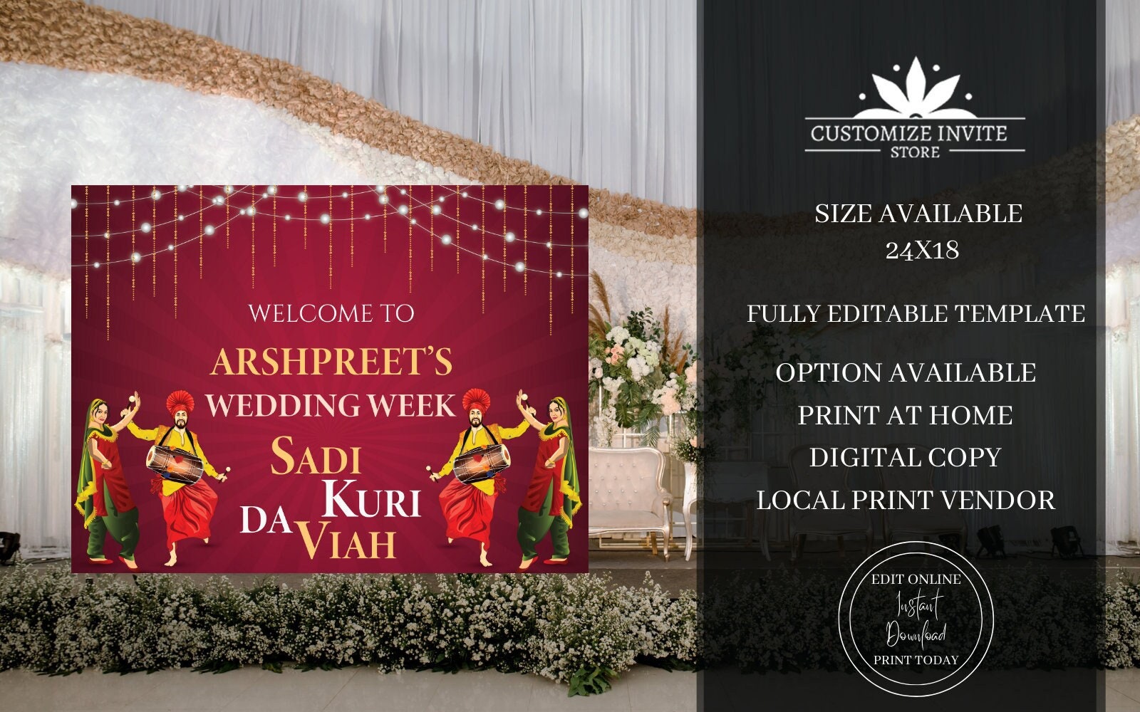 Sade Kuri Da Viah, Punjabi Welcome Signs & Sikh Welcome Signs, Punjabi ...