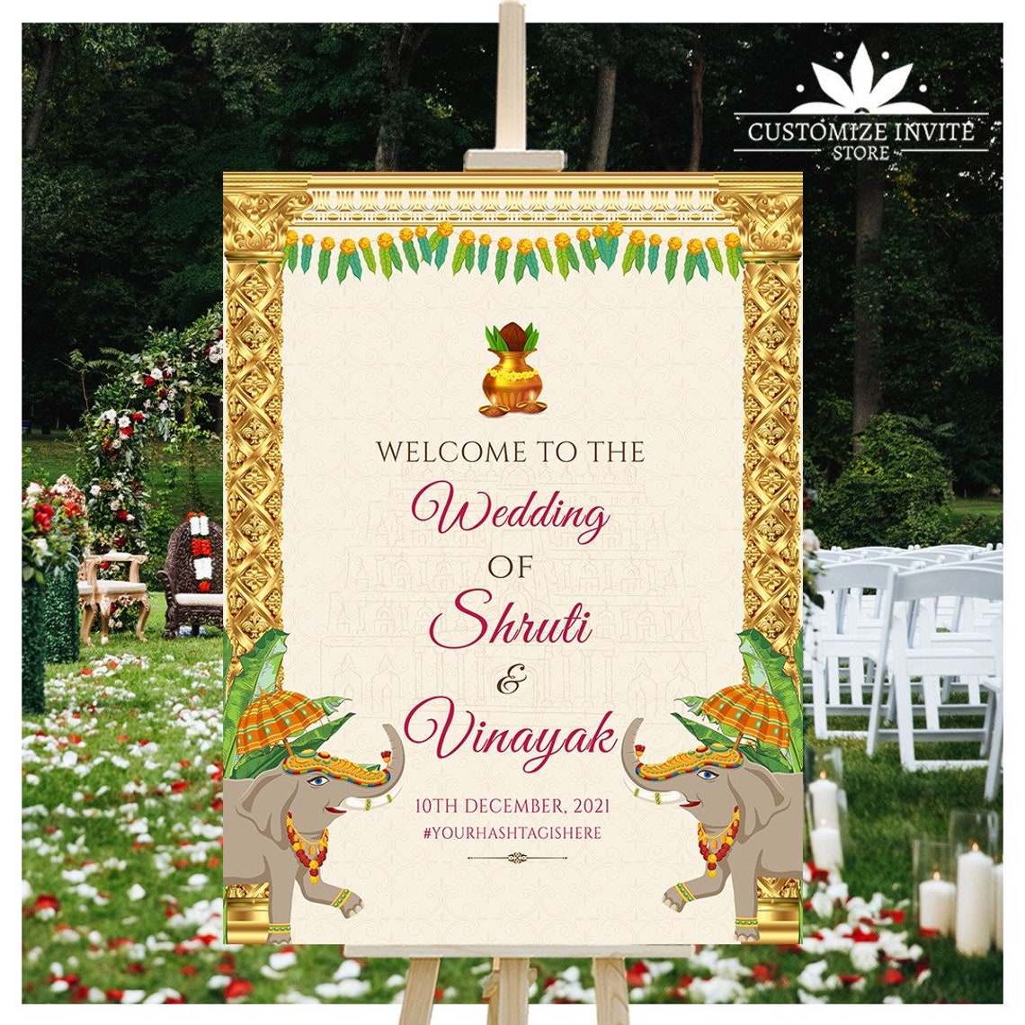 South Indian Wedding Sign as Tamil Welcome Sign, Tamil Wedding Welcome ...
