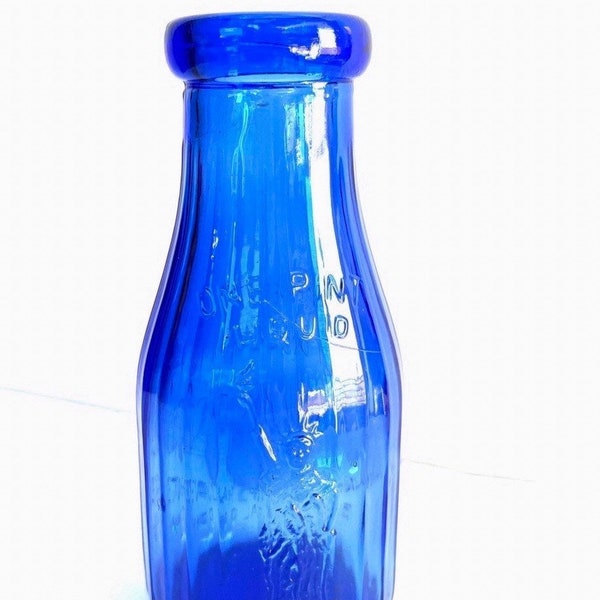 Blue Glass Bottle - Etsy