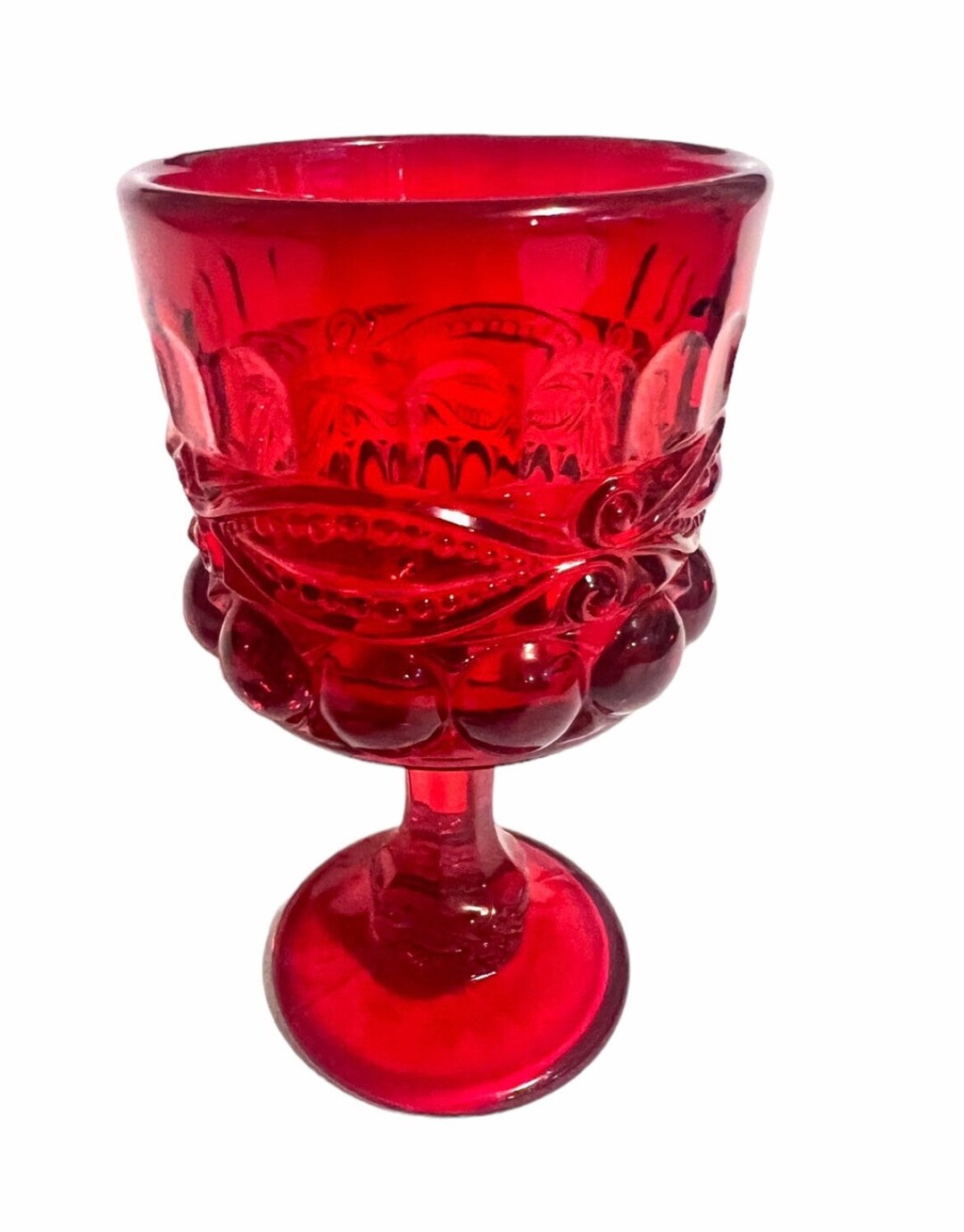 Antique Ruby Red Goblet Antiques Red Glass Wine Glass Barware - Etsy