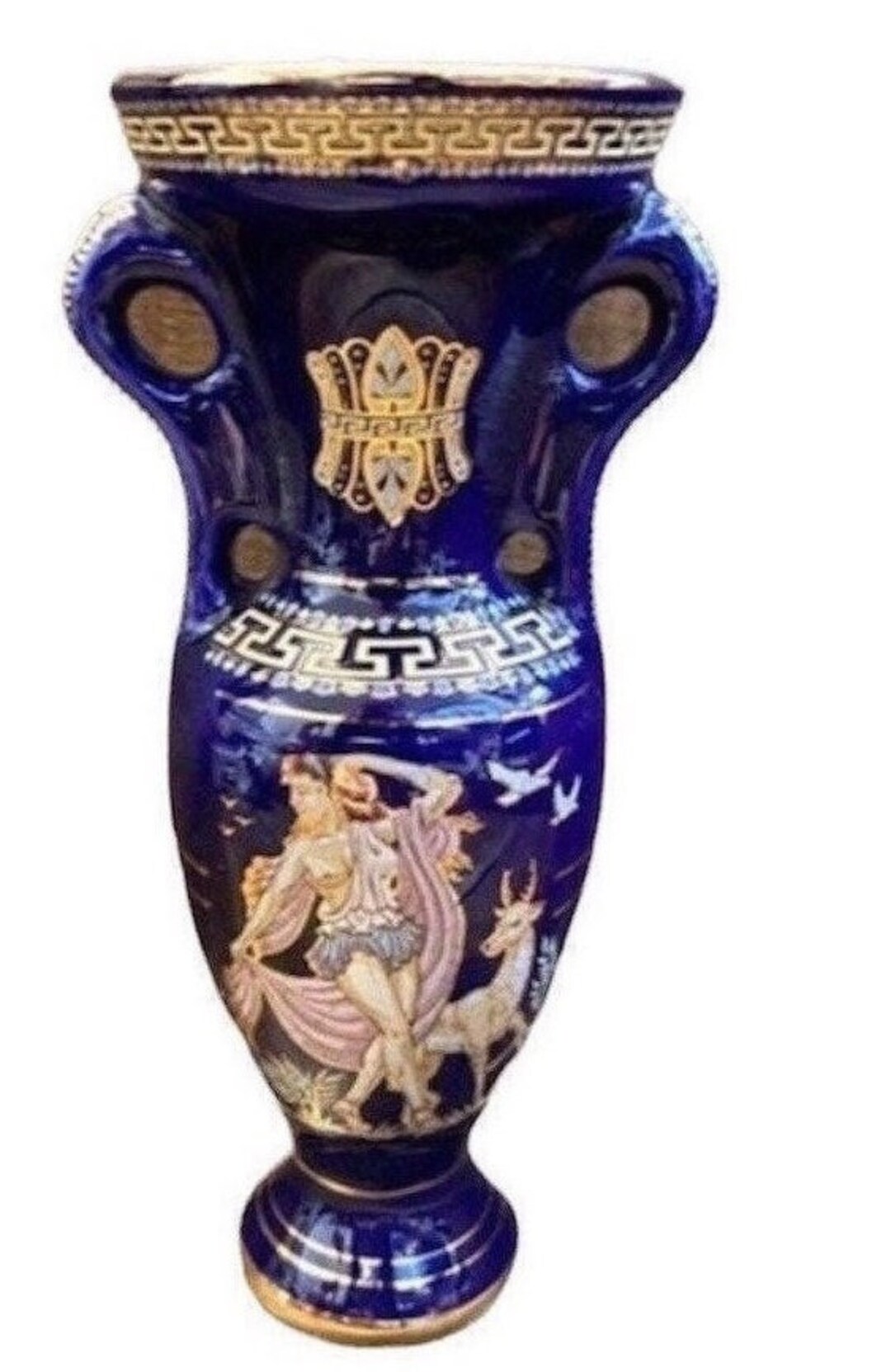 Vintage Cobalt Blue Greek Vase Vintage Vase Vases Home Decor - Etsy